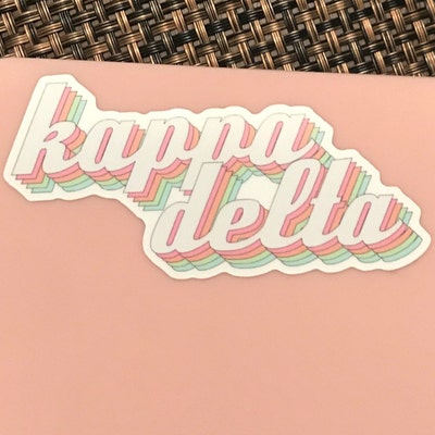 Kappa Delta Pastel Rainbow Sticker 4 Wide - Etsy