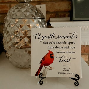 Red Cardinal Sympathy Tile Plaque Gift, Memorial Sign Present Idea, A ...