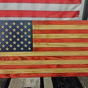 Rustic Flag sizes 26x14 to 60x33 Customizable Wooden Flag - Etsy