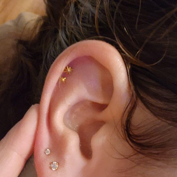 Teardrop Threadless Titanium Stud – Hypoallergenic Flat Back Earring ...