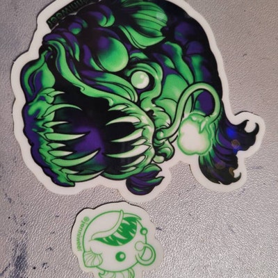 Tiny Angler Fish Glow Sticker Anglerfish, Spooky, Ghost, Halloween ...