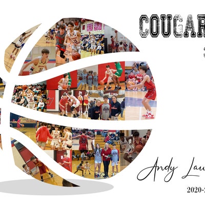 PRINTABLE Custom Basketball Photo Collage Coach Gift - Etsy