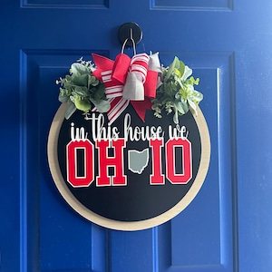 Ohio State Door Hanger Ohio State Buckeyes Ohio State Wreath the Ohio ...
