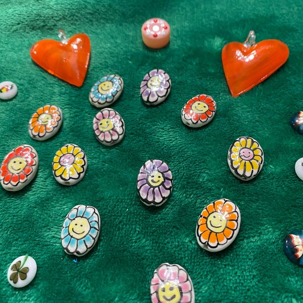 Glass Flower Stems-beautiful Lampwork Flowers 7 - Etsy