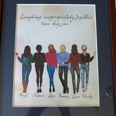 Six Best Friends, Six Girls Soul Sisters Watercolor Printable, Wall Art ...