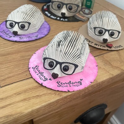 Small Vintage Paper Book Hedgehog - Etsy UK