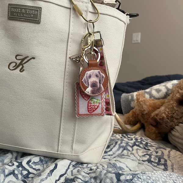 Personalized Pet Portrait Keychain: Custom Leather Dog Memorial Gift - Etsy