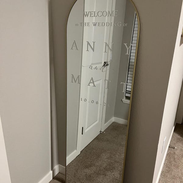 Welcome Wedding Sign Customizable Names Mirror, Acrylic, Cardboard ...