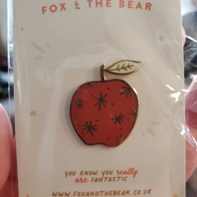 Red Remarkable Apple Fantastic Mr Fox Enamel Pin Roald Dahl Pin Wes ...