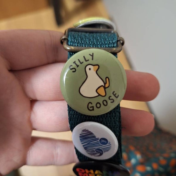 Silly Goose Button Pin // Funny Bird Pin Cute Duck Goose Pin for ...