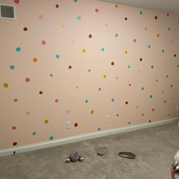 Rainbow Polka Dot Wall Decals - Removable Wall Stickers, Kids Room Wall ...