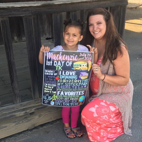 First Day of School Sign Pink 1st Day of School Chalkboard Sign Girls ...