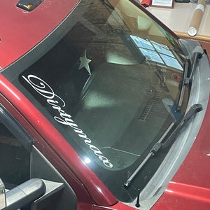 CUSTOM TEXT Script VERTICAL Windshield Vinyl Side Decal | Etsy