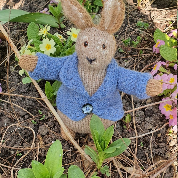 Vintage Rabbit Toy Knitting Pattern Bunny Peter Rabbit With Chart ...