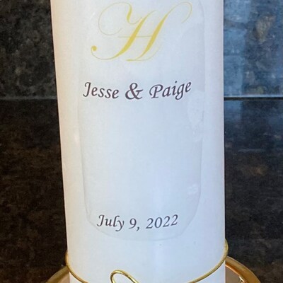 BLING Personalized Unity Candle Set With Monogram, Wedding Candles ...