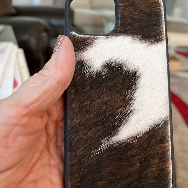 Cowhide Phone Case – Western Style Phone Cover With Real Cowhide ...