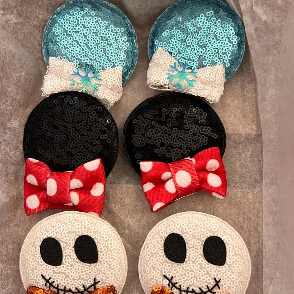 Mickey Ears Hair Clips, Minnie Ears, Mouse Ears, Mouse Ears Hair Clips ...