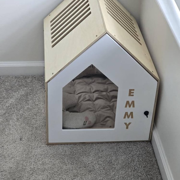 Personalized Dog Crate, Puppy House With Door, Custom Pet Furniture ...