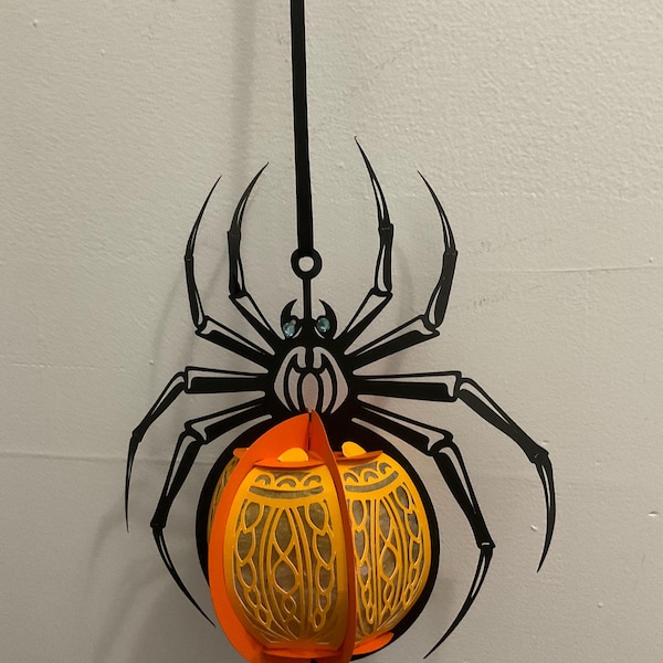 Spider Lantern PDF, SVG, Studio Template - DIY Spider Paper Cut ...