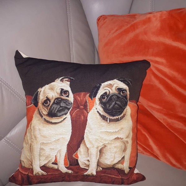 Dog Pillow Couch - Pug Pillow Cover - Pug Decor - Funny Pugs Throw ...
