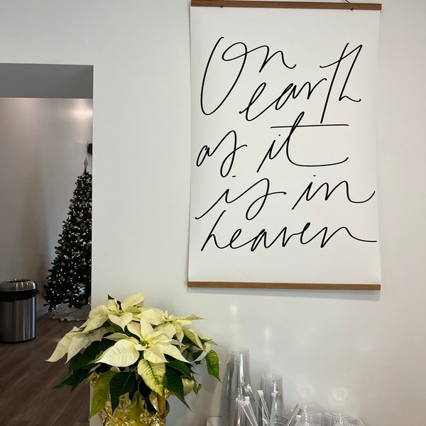 Poster: on Earth as It is in Heaven With Banner Wood - Etsy