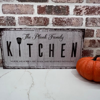 Custom Kitchen Sign for Home, Personalized Family Kitchen Wall Art ...