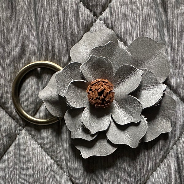 Blue Gray Flower Purse Charm, Single Blue Gray Magnolia Flower Purse ...