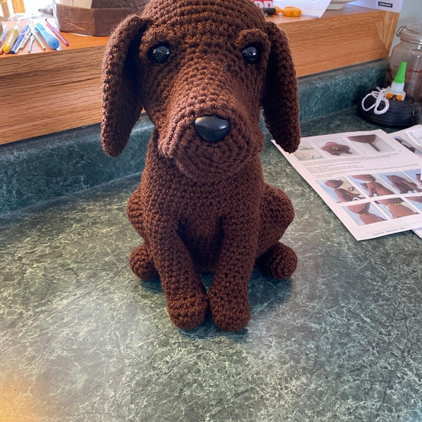 Labrador Retriever Crochet Pattern, Chocolate Crochet Labrador Pattern ...