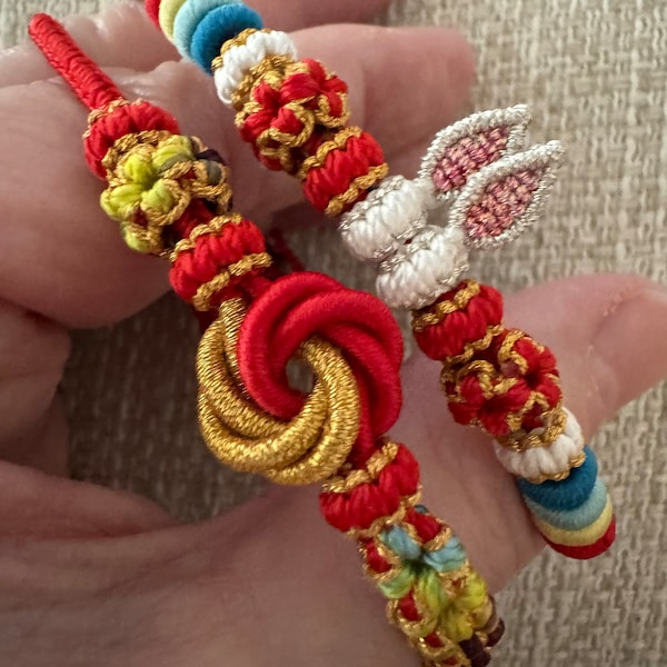 Customized Hand Woven Rabbit Bracelet - Hand Braided Bunny Bracelet ...