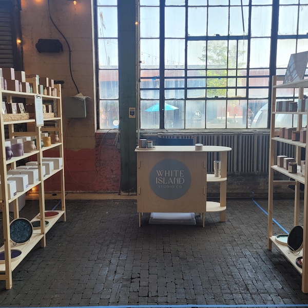 Flat Packed Plywood Bookshelf Display for Retail Popup Trade Shows and ...