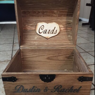 Wedding Card Box Graduation Card Box Wood Card Box Rustic Card Box Card ...