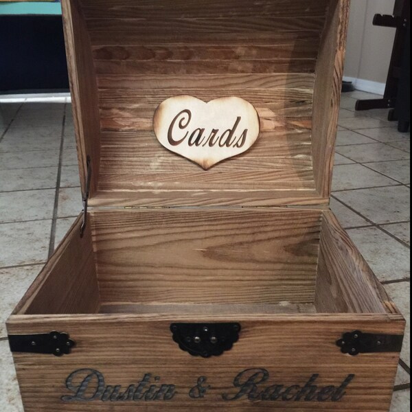 Wedding Card Box Graduation Card Box Wood Card Box Rustic Card Box Card ...