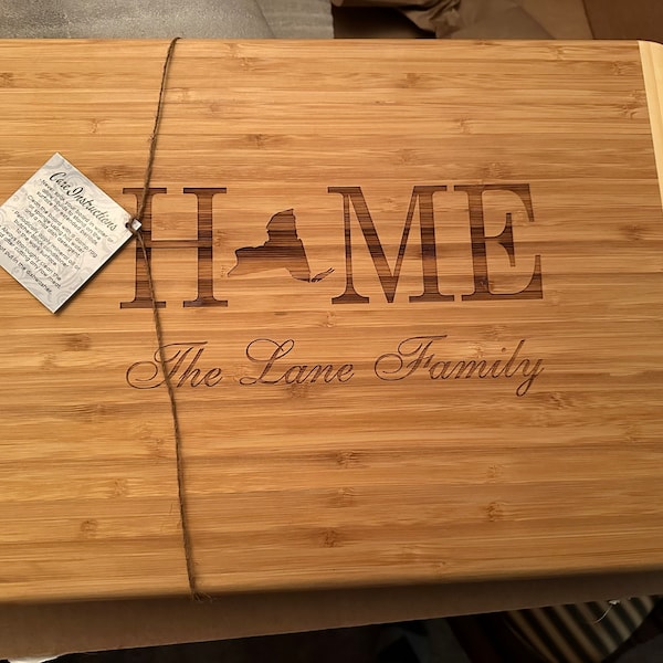 Personalized Laser Engraved Wood Cutting Board With State Shape Design ...