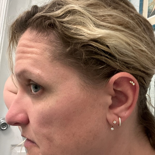 Front Back Earring Set • Ear Jacket • Dainty Ear Jacket • Gold Earrings • Ear Jacket Earrings ...