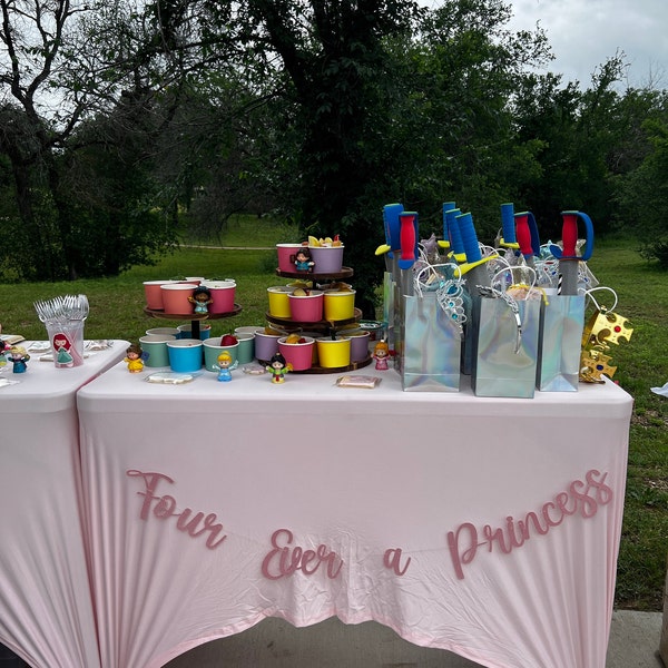 Four Ever a Princess Birthday Banner, 4th Birthday, 4 Ever a Princess ...