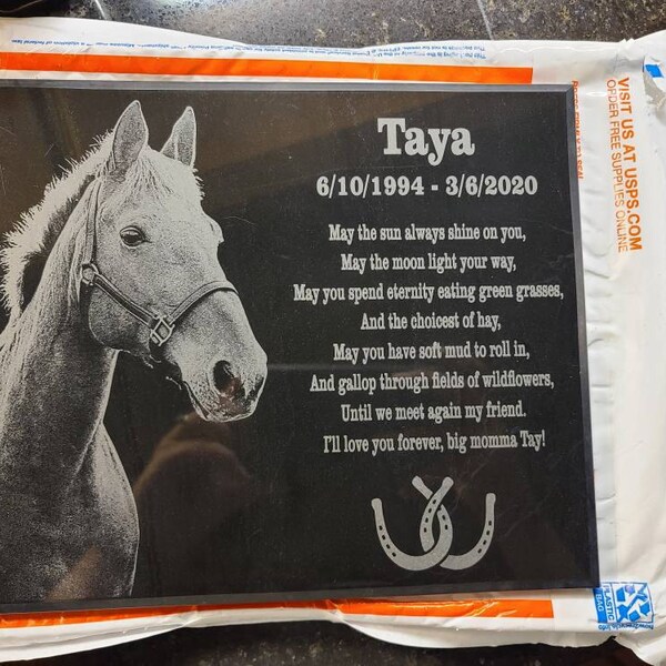 Equestrian Horse Barn Marker Plaques, Horse Memorial Custom Designed ...