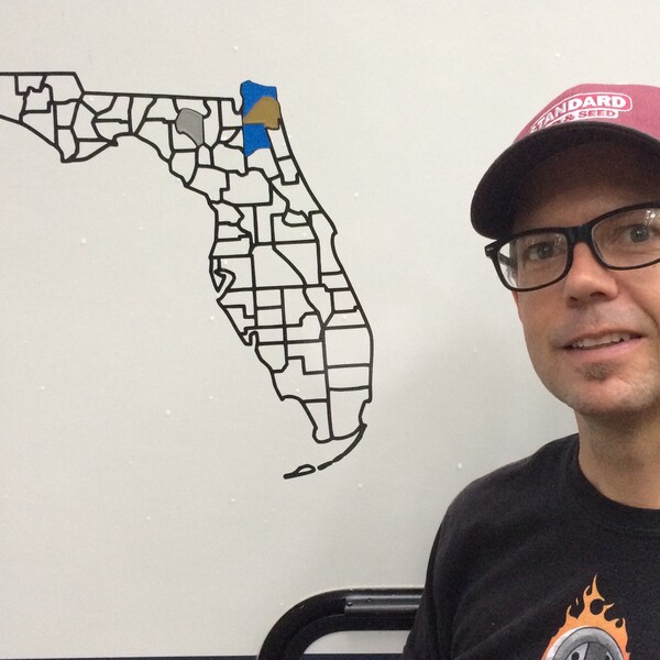 Florida County Decal Map - Camper Decal, Florida Decal, RV Decal ...