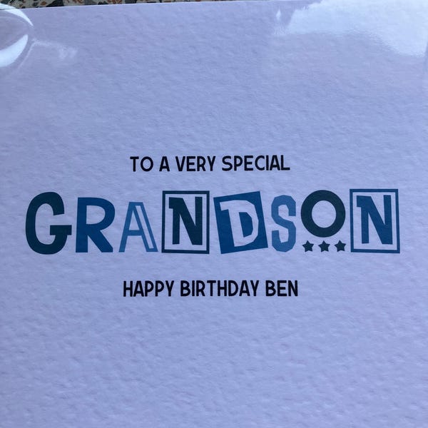 Grandson Birthday Card, Birthday Card for Grandson, Adult Grandson ...