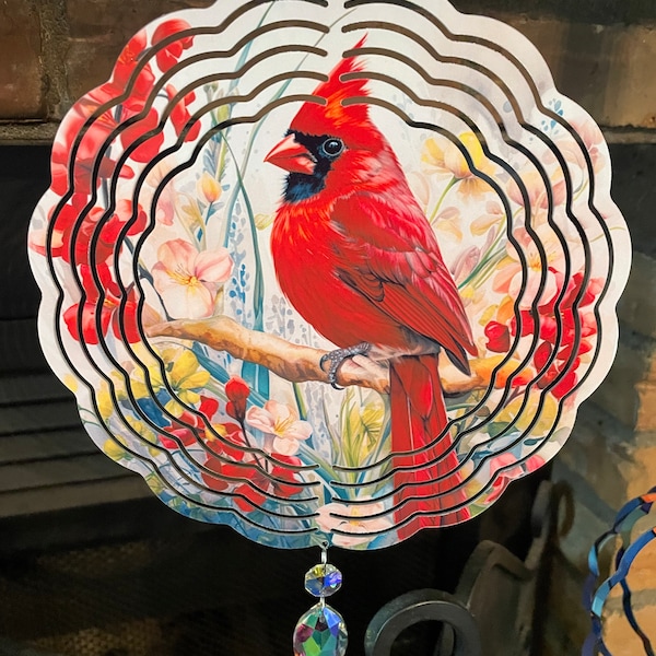 Red Cardinal Wind Spinner PNG, Mom Cardinal Wind Spinner Sublimation ...