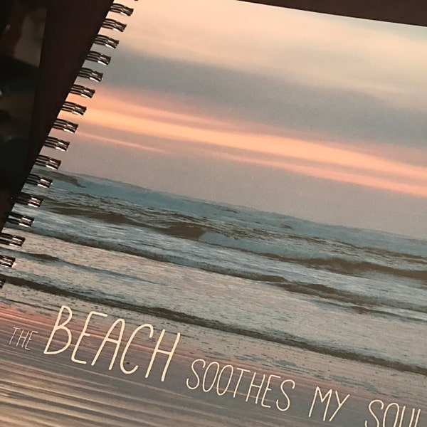 Sandy Beach Notebook, Dreamy Beach Journal, Spiral Notebook, Beach Gift ...