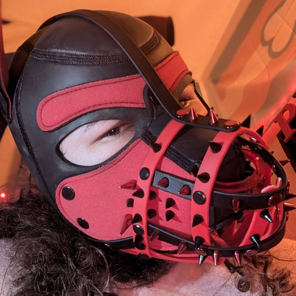 Matte Black Spiked Classic Hardware Human Face Muzzle - Etsy