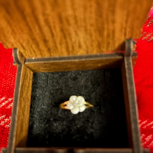 14K Solid Gold Magnolia Flower Ring, 925 Sterling Silver Magnolia ...