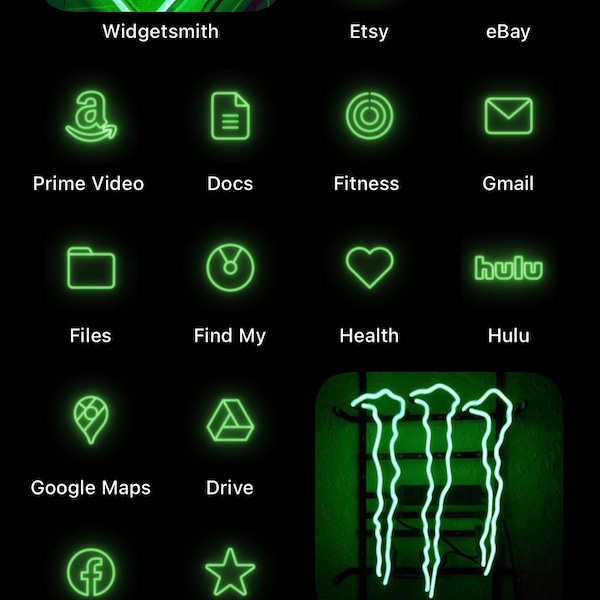 320 Matrix Green Neon App Icons NEWEXCLUSIVE Icon Pack for Aesthetic ...