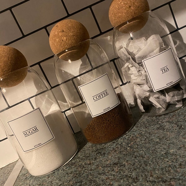 Tea Coffee Sugar Canisters Tea Coffee Sugar Storage Jars Glass Jars ...