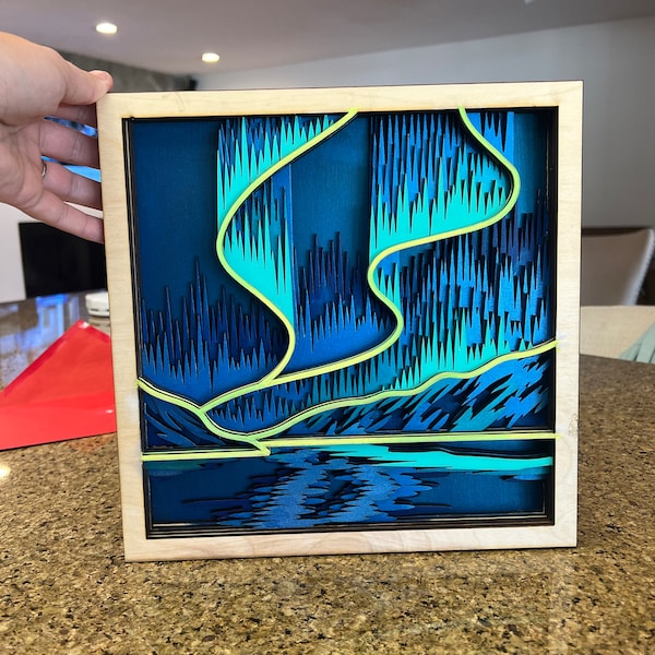 Northern Lights Multilayer SVG. Laser Cut File. Layer Construction ...