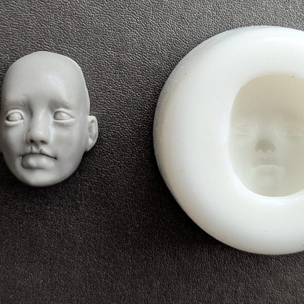 3D Bear Head Silicone Mold for Clay, Cute Animal Face Mold for Doll ...