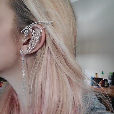 Sterling Silver Steampunk Wire Elf Ears With Octopus Charm - Etsy
