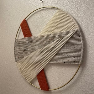 Ocean Cross Overlay Yarn Wall Hanging / Hoop Wall Decor / Macrame Wall ...