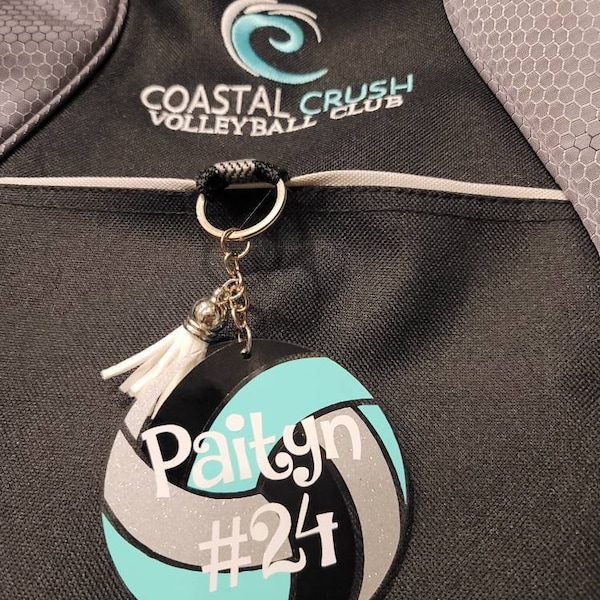Volleyball Keychain, Volleyball Bag Tag, Volleyball Coach Gift ...