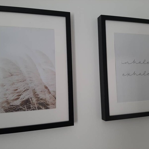 Set of 2 Pampas Inhale Exhale Print, Boho Decor, 2 Pieces Inhale Exhale ...